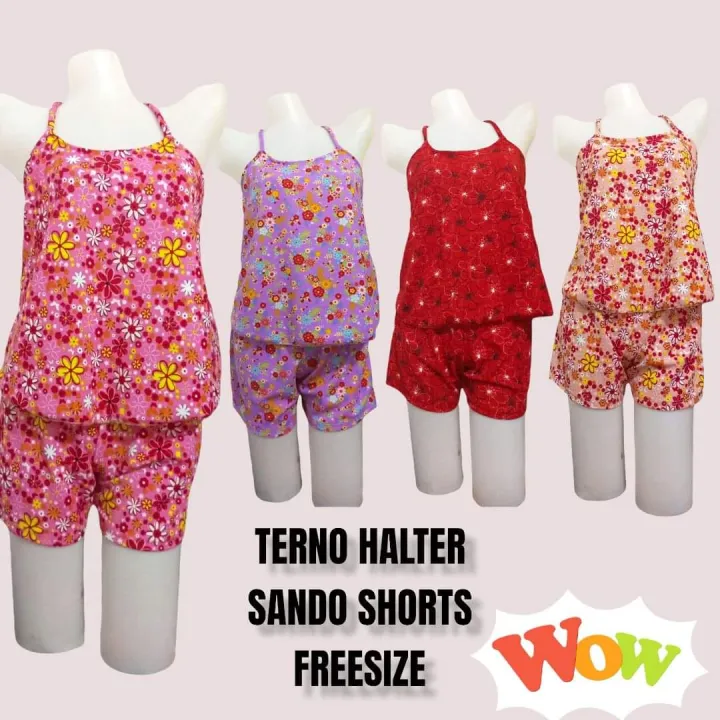 terno halter sando shorts for women floral | Lazada PH