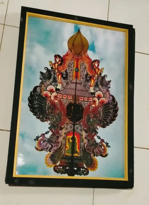 lukisan cetak gunungan wayang modern plus bingkai ukuran 65×45 | Lazada ...