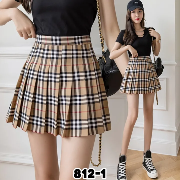 Korea Plaid Mini Pleated Skirt / Rok Lisa Blackpink / rok pendek ...