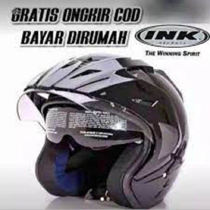 HELM INK DOUBLE VISOR MERK AJK EMBOSS SNI | Lazada Indonesia