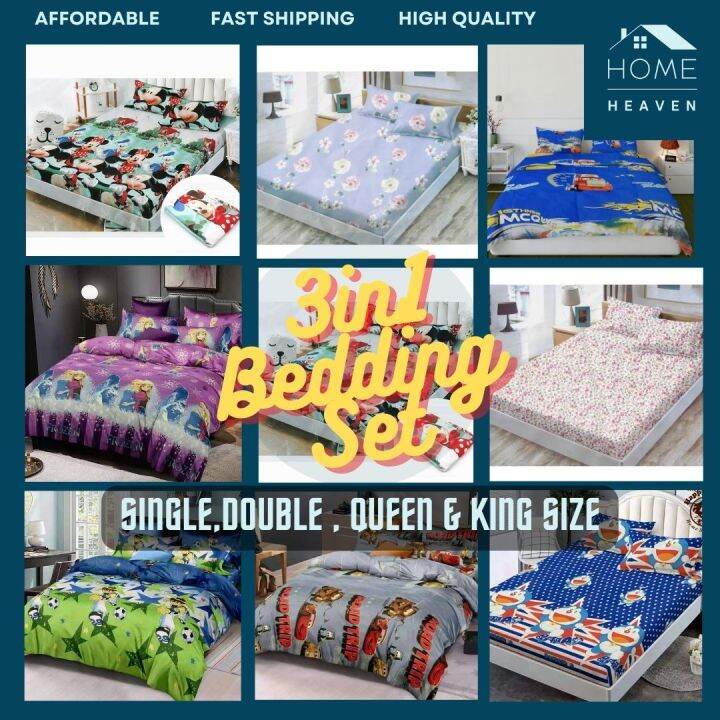 Home Heaven bedsheet 3 in 1 set on sale Ben 10 Theme (1pc Bedsheet ...