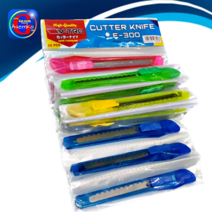 Pisau Kater Cutter L300 trasparan renceng 12pcs | Lazada Indonesia