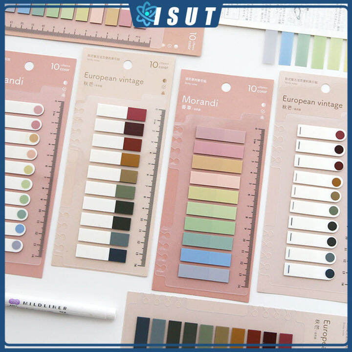 Morandi Color Note Index Sticker Bookmarks Notepad Label Sticker ...