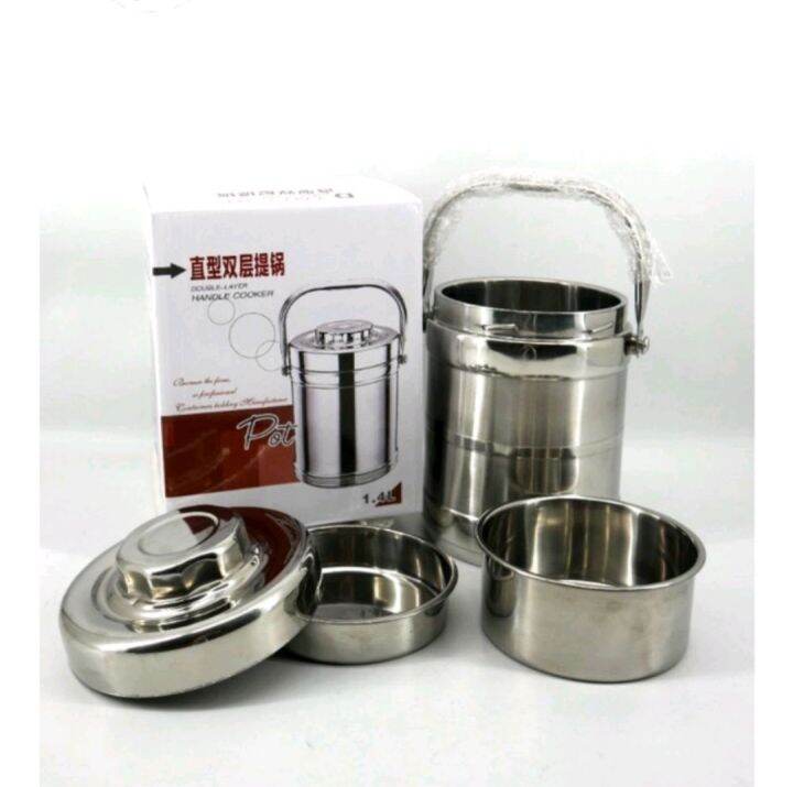 rantang stainless 1,4 liter anti tumpah /tempat bekal stainless ...