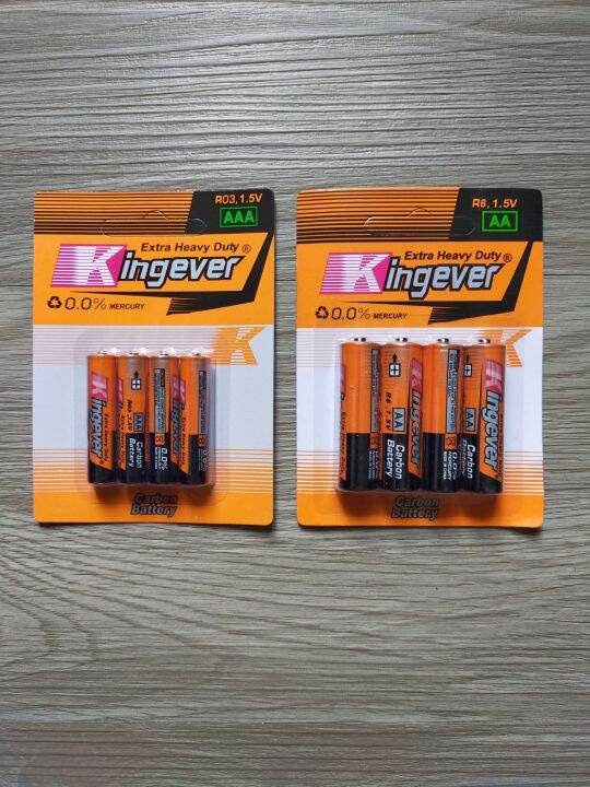 1 pad 4pcs kingever extra heavy duty battery double A triple A | Lazada PH
