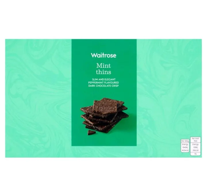 🇬🇧 Waitrose Mint Thins ช็อกโกแลตรสมินท์ผสมเกล็ดช็อกโกแลตชนิดแผ่นบาง ...