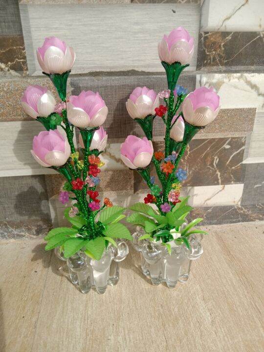 bunga hias akrilik tulip kombinasi silver | Lazada Indonesia