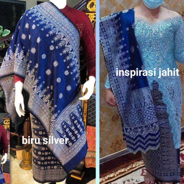 SONGKET PALEMBANG BIRU SILVER CANTIK MANIS | Lazada Indonesia