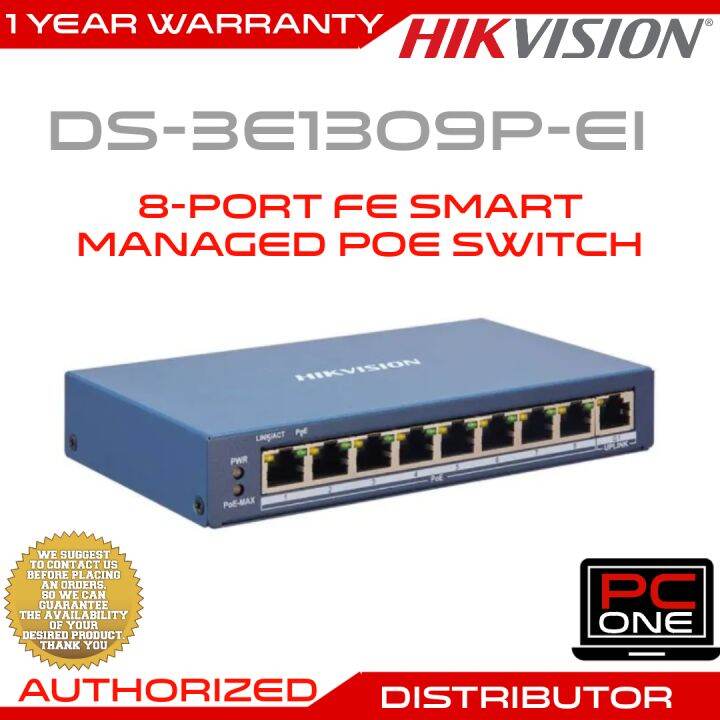 DS-3E1309P-EI HIKVISION 8-Port FE Smart Managed PoE Switch | Lazada PH