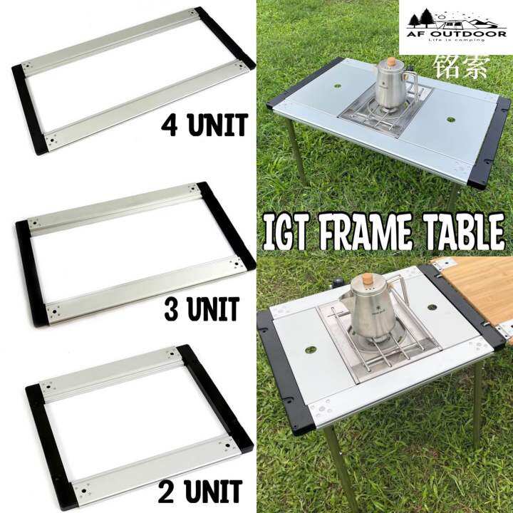 +พร้อมส่ง+IGT Frame Aluminum Table มีให้เลือก 2,3,4 Unit โต๊ะครัว ใส่กับอุปกรณ์ Snowpeak ได้ ...