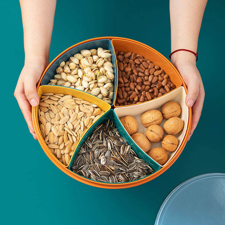 Jujia Jia กล่องใส่ลูกอมใช้ในบ้านห้องนั่งเล่นโต๊ะน้ำชาถาดใส่ผลไม้แห้งถาด ...