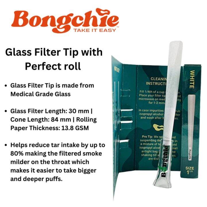 Bongchie Glass Tips / 30MM / Medical Glass Reusable Filter Tips ...