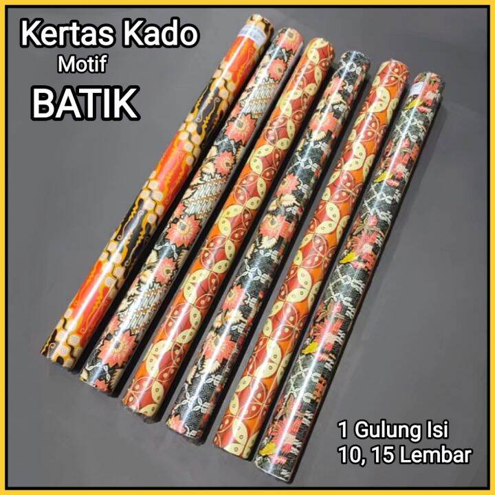 Kertas Kado Motif Batik ( 10 & 15 Lembar ) | Lazada Indonesia