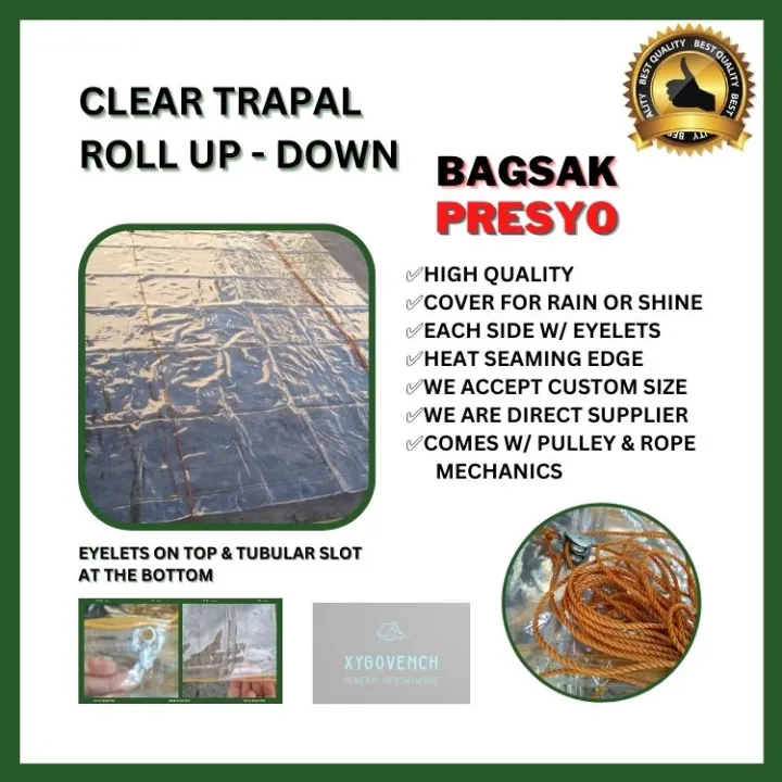 8FT x 16METERS ROLL UP PLASTIC TRANSPARENT TRAPAL / TOLDA / HIGH ...