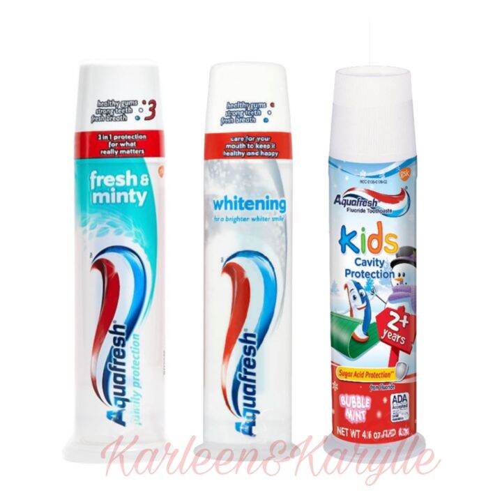 AQUAFRESH FAMILY PROTECTION, FRESH & MINT/WHITENING/KIDS CAVITY ...