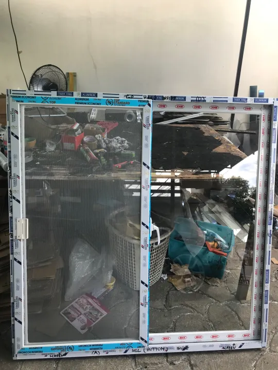 H-37.5 inch x 55cm-W aluminum sliding window with screw | Lazada PH