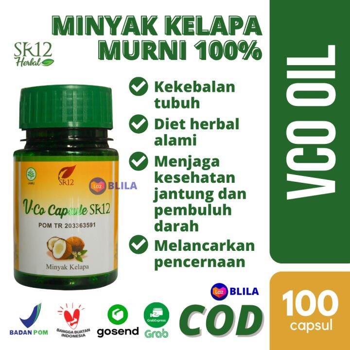 VCO Kapsul SR12 VICO CAPSULE 100 Virgin Coconut Oil Minyak Kelapa Murni ...