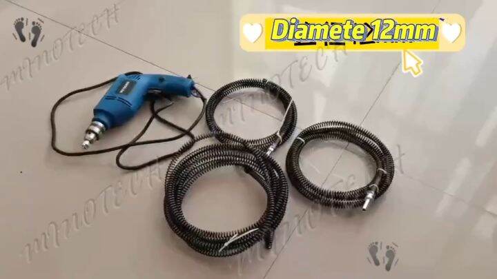 Sewer Dredging Spring Electric Drill Drain Cleaner Machine Extension ...