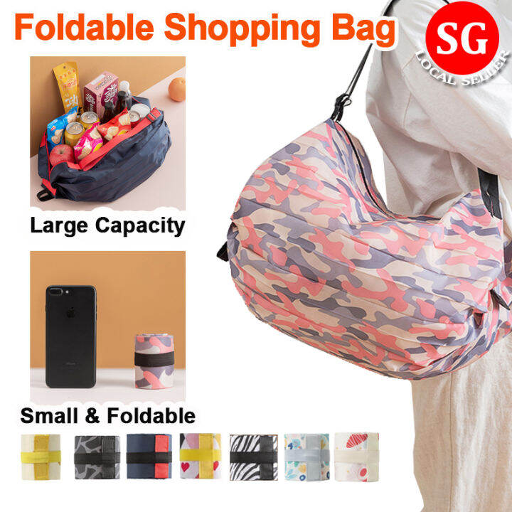 🇸🇬【SG stock】Foldable Shopping Bag /Travel Grocery Tote Sling Bags / Eco ...