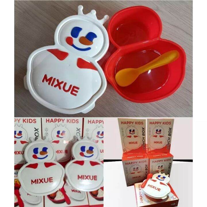 KOTAK MAKAN MIXUE VIRAL 2 SEKAT + 1 SENDOK / BOX | Lazada Indonesia