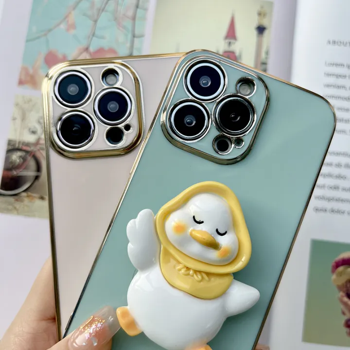 Hontinga Casing สำหรับ Samsung Galaxy A03S A03 Core A03 A02S A02 A04S A04 A01กรณีสีเหลืองเป็ดพับ ...