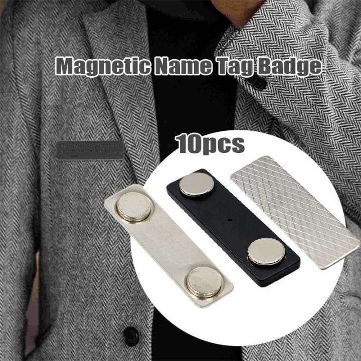 10Pcs Magnetic Name Tag Badge Fastener Metal Badge Brooch For ID Card ...