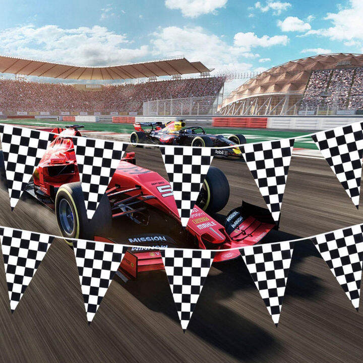 Racing Banner Flags 14x21cm Black And White Checkered Stripe Flags ...