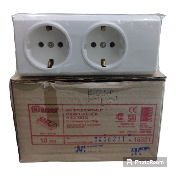 Broco terminal 2 lubang/stopkontak broco 2lubang | Lazada Indonesia
