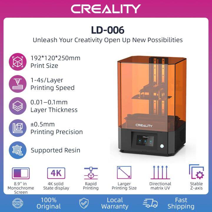 Creality Ld 006 Resin 3d Printer With 8 9 In Monochrome 4k Solid