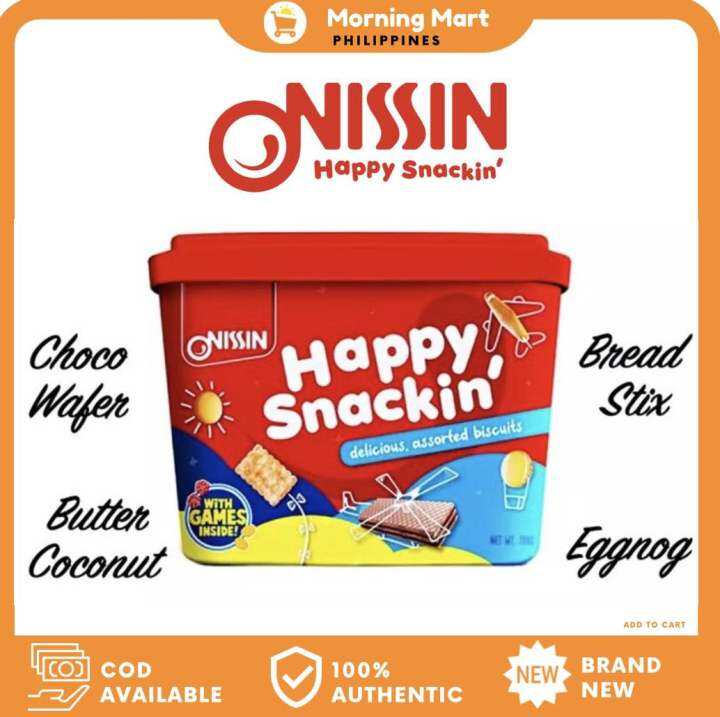 Nissin Happy Snackin Tub Assorted Biscuits 700g | Lazada PH