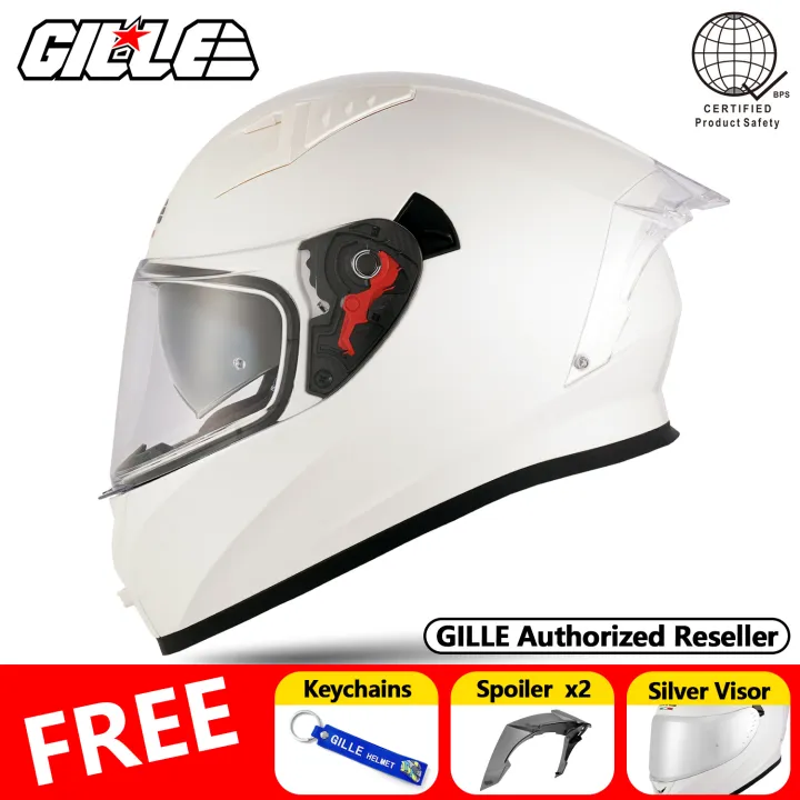 GILLE 135 GTS-V1 FULL FACE DUAL VISOR PLAIN COLOR MOTORCYCLE HELMET | Lazada PH