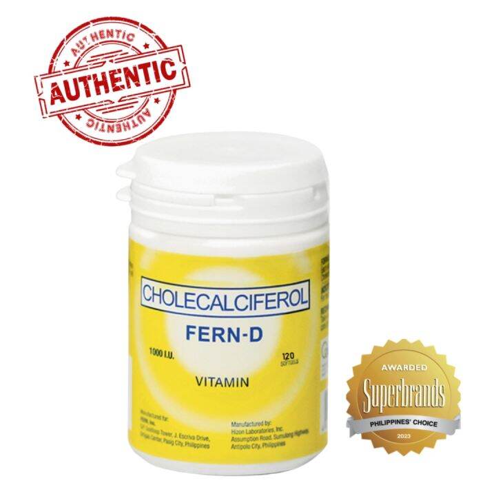 Fern D Vitamin D 1000 iu, 120 softgel capsules/bottle | Lazada PH