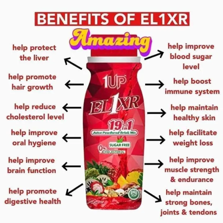 SALE ️ 1UP EL1XR 19 in 1 Juice Powdered Drink Mix and Slimming Healthy ...