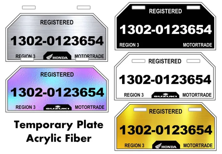Motor Plate Acrylic Temporary Plate Personalized | Lazada PH