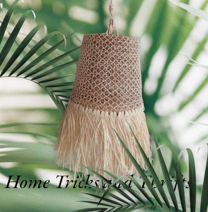 Boho Big Eyelet-Bucket Abaca Pendant Lamp | Lazada PH