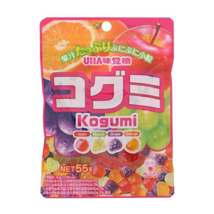 ยูฮ่า โคกุมิ เยลลี่ผสมน้ำผลไม้เข้มข้นรวมรส UHA Kogumi Assorted Fruit Jelly 55g. | Lazada.co.th