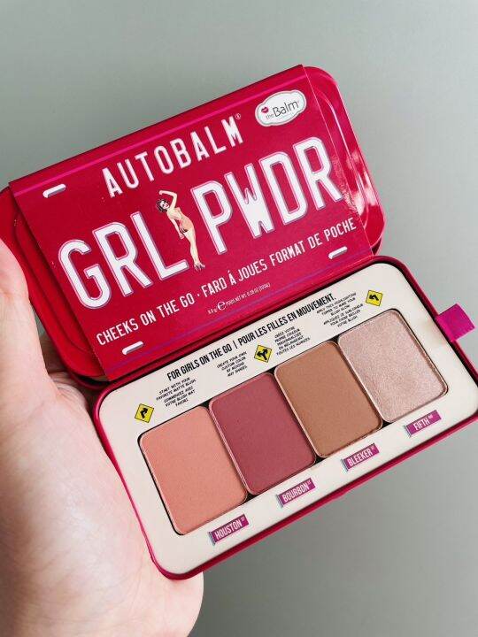 The Balm Autobalm Girl Powder Cheek Palette, Long Lasting Blush and Highlight | Lazada.co.th