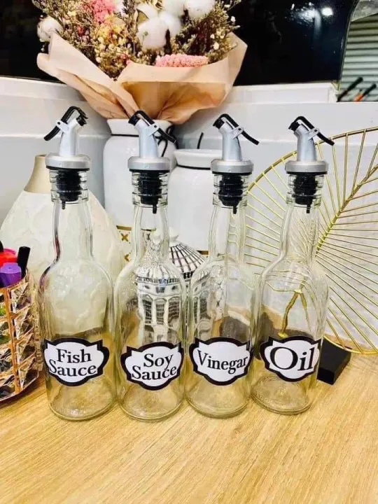 4 in 1 Condiments Bottle with Label with Stopper nozzle 500ml/750ml ...