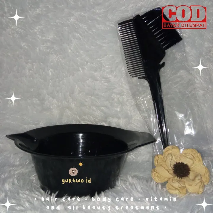 Alat Semir Rambut Mangkok dan Sisir Tulang Kuas / Kebutuhan Alat Cat ...