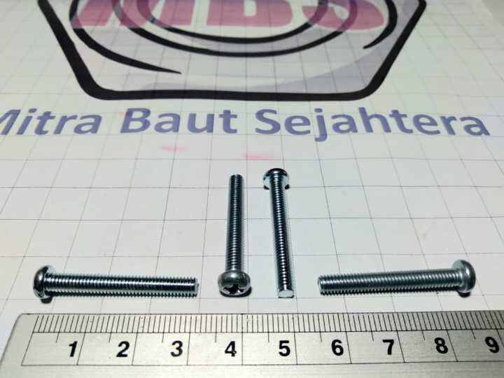 10 Pcs Baut jp M4 x 30 Galvanis / Sekrup / Skrup jp m4 x 30 Panjang 3 ...