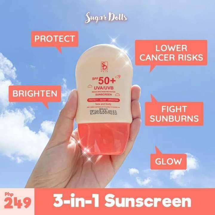 Sugar Dolls 3-in-1 Face & Body Sunscreen with SPF 50+ (60ML) | Lazada PH