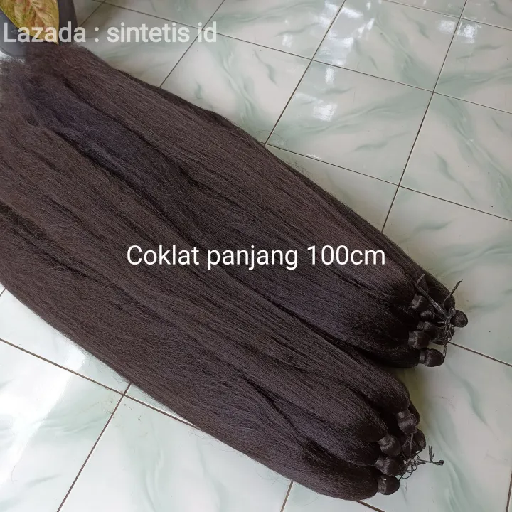Rambut cemara tanpa tulang panjang 90-100cm warna coklat | Lazada Indonesia