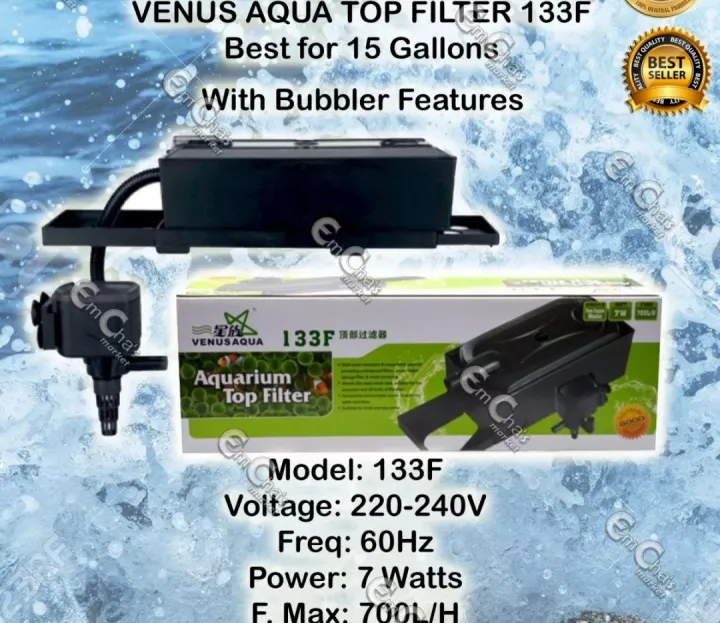 Venus Aqua filter 1337 7 watts for 10 to 15 gallons (tof) submersible ...