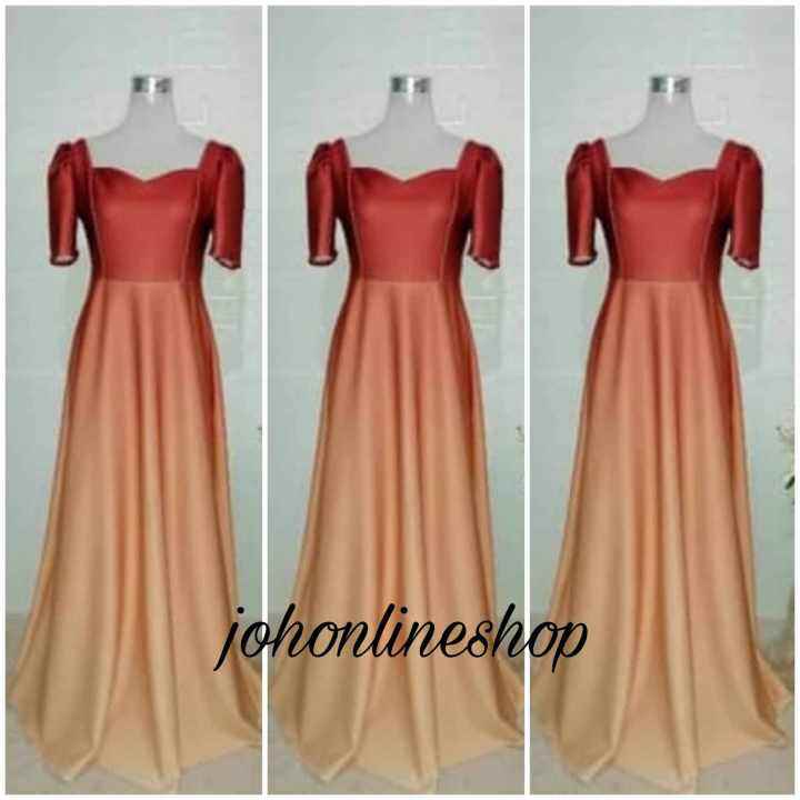 rust ombre filipiniana gown | Lazada PH