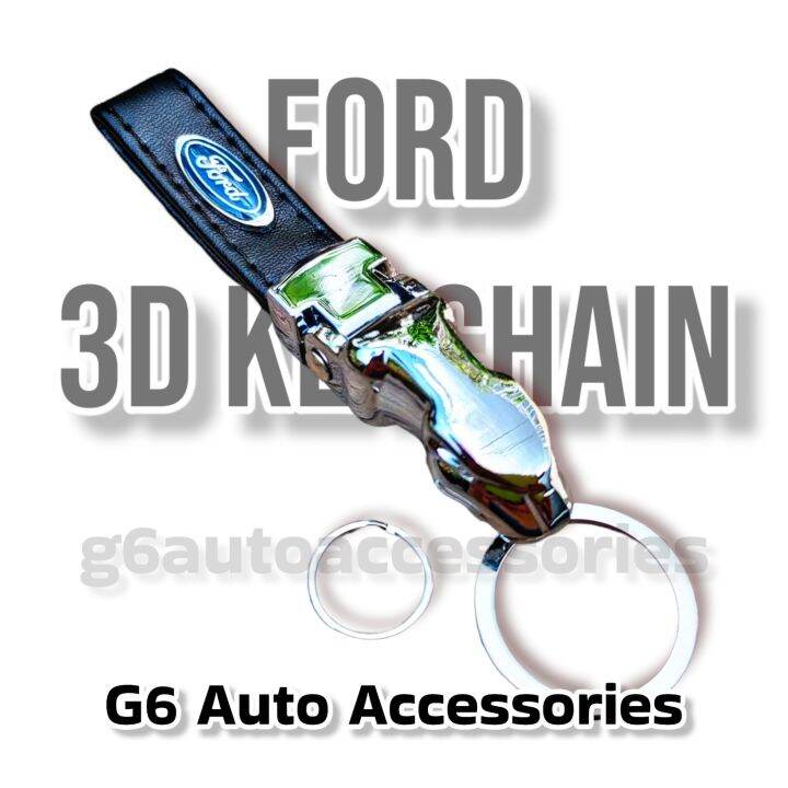 3D FORD Keychain Leather Metal Leopard Style Key Ring Holder Focus ...