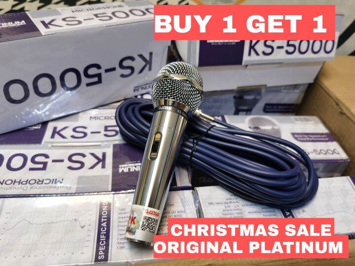 Original KS-5000 Platinum Dynamic Karaoke Microphone Buy 1 Get 1 Mikyop Music | Lazada PH