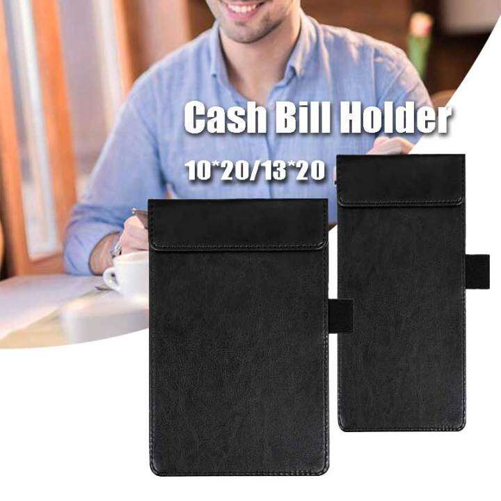 Magnetic Leather Menu Cash Bill Holder Checkout Clip Receipt Holder For ...