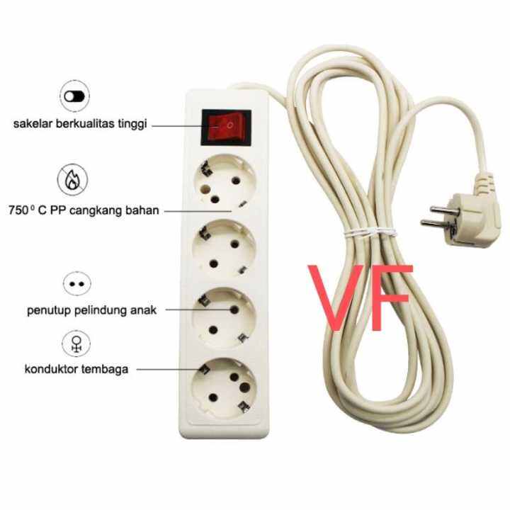 STOP KONTAK 3,4,5LUBANG PANJANG 3M KABEL / STOP KONTAK KABEL 0Alat Kait ...