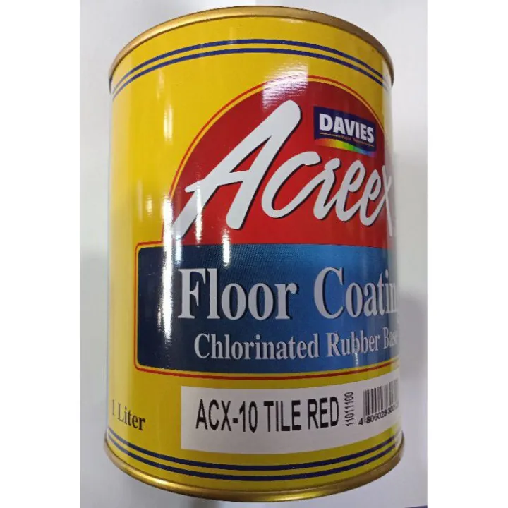 Davies Acreex Rubberized Floor Coating Tile Red 1Liter | Lazada PH