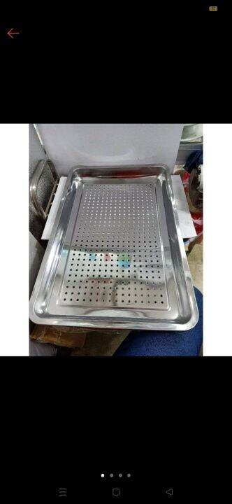 slotted tray stainless steel 60x40x4.8cm | Lazada PH